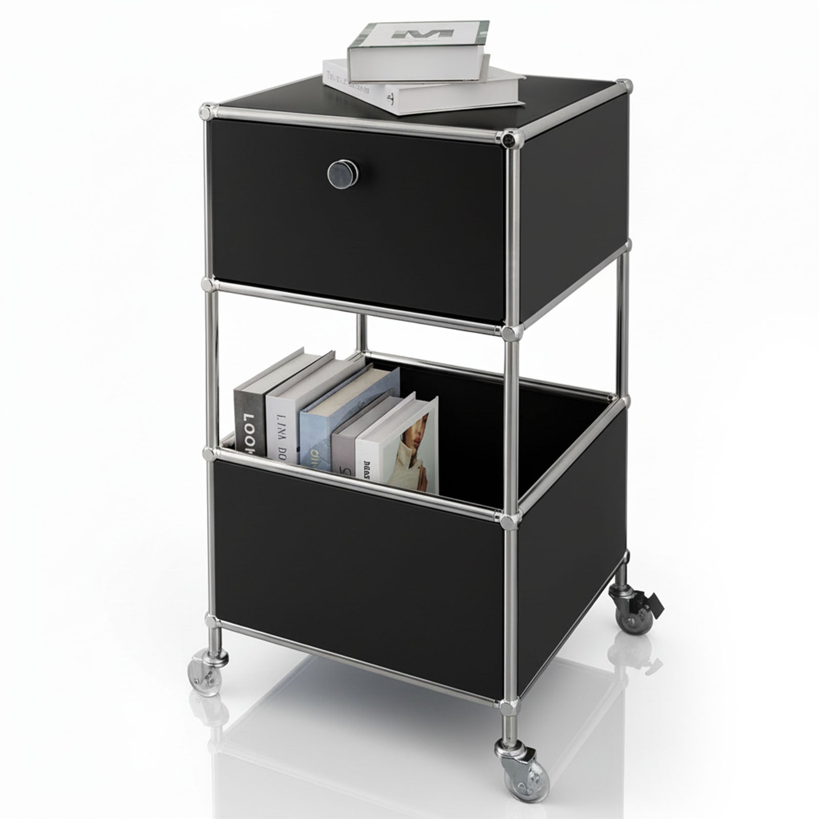 Metallregal | Concept Epure MK-145 | 3-stöckiger Rollcontainer mit Sch